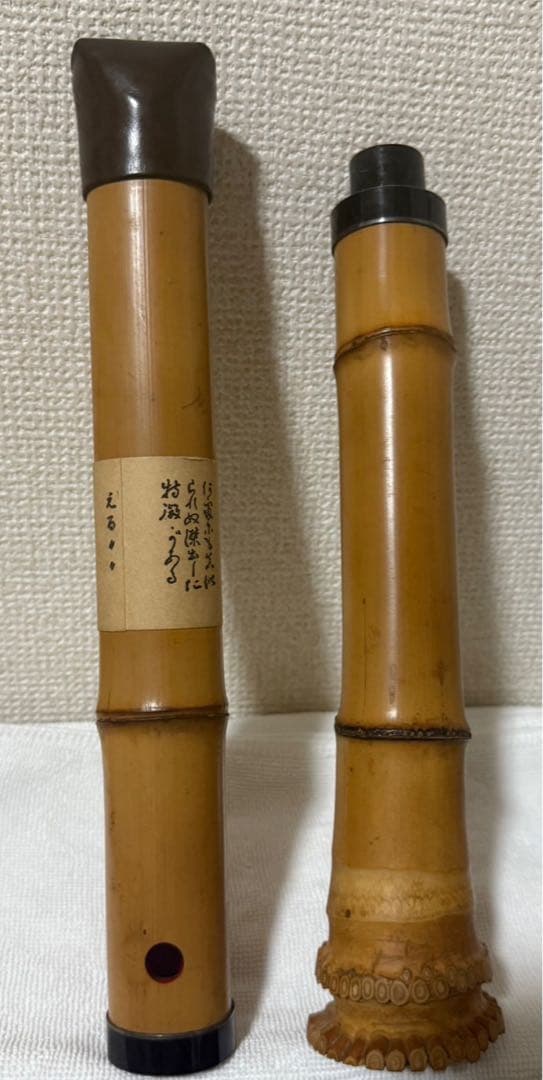 日本美術　精華尺八　一尺八寸菅　和楽器　精華銘　釜山