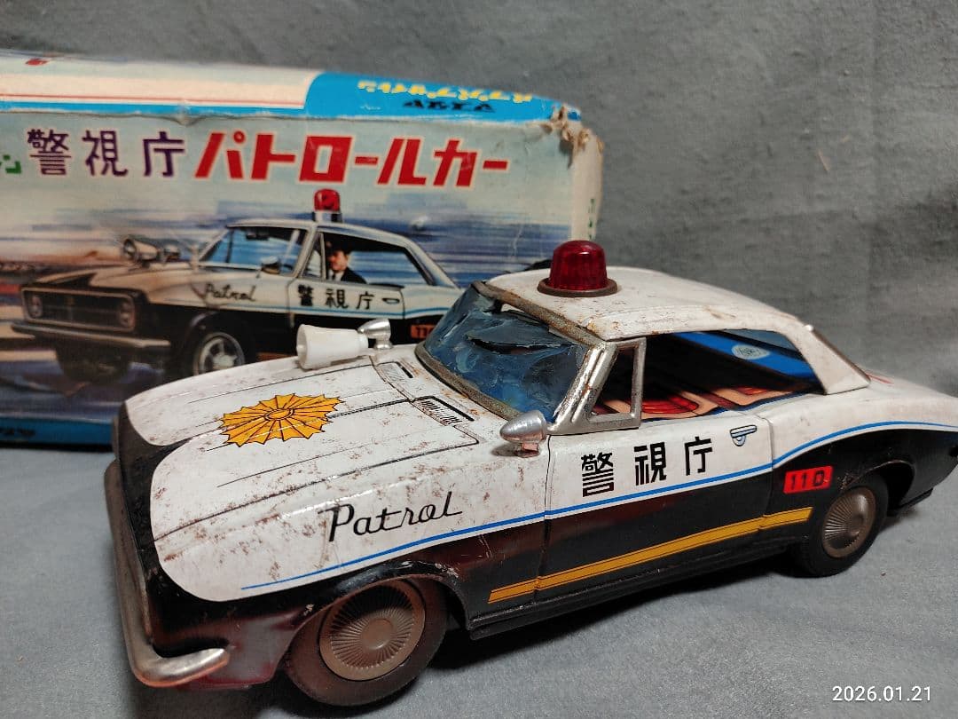 昭和レトロ1960年代 マスダヤ パプパプサイレン警視庁パトロールカー ブリキ