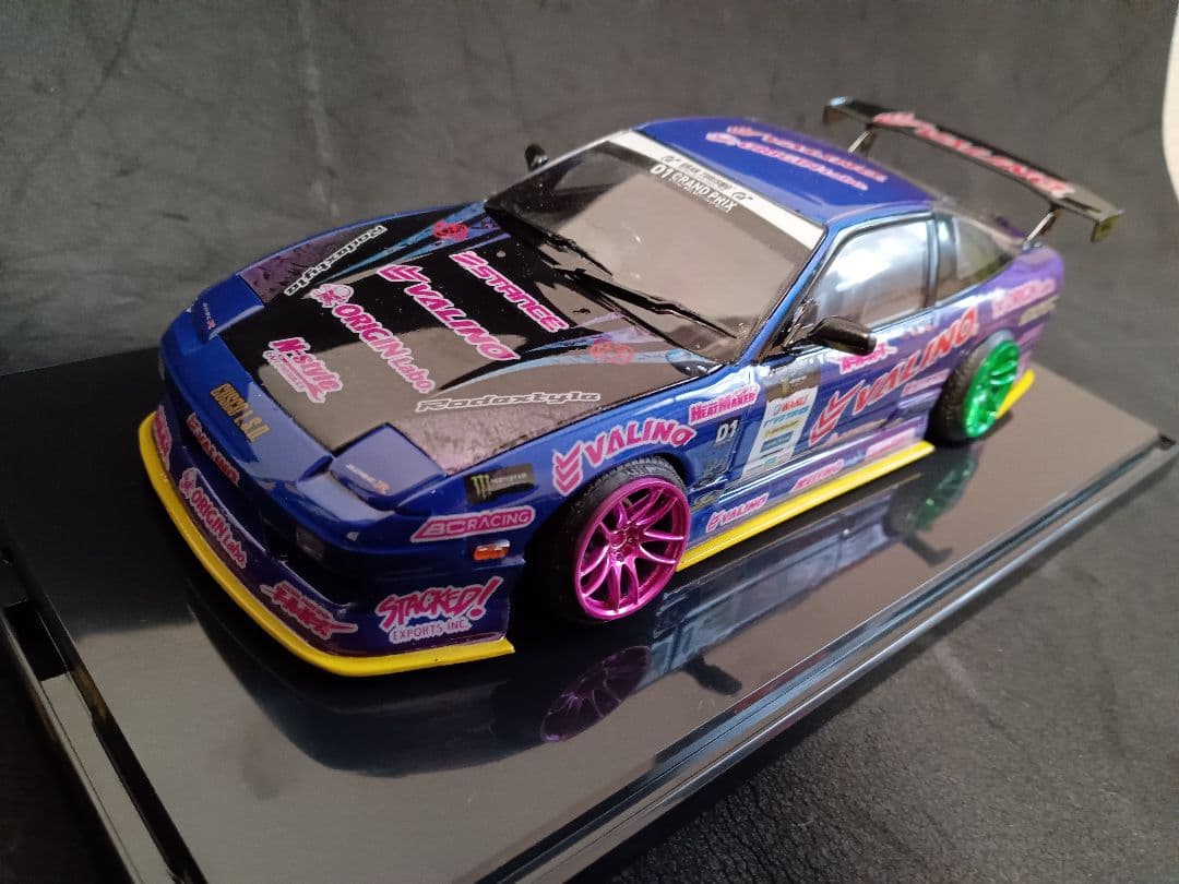 アオシマ 1/24 ニッサン 180SX D1 プラモデル 完成品 ケース付
