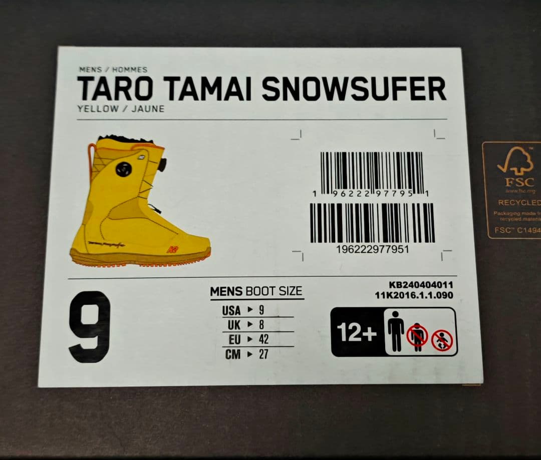 24-25 K2 TARO TAMAI SURFER 保証書付