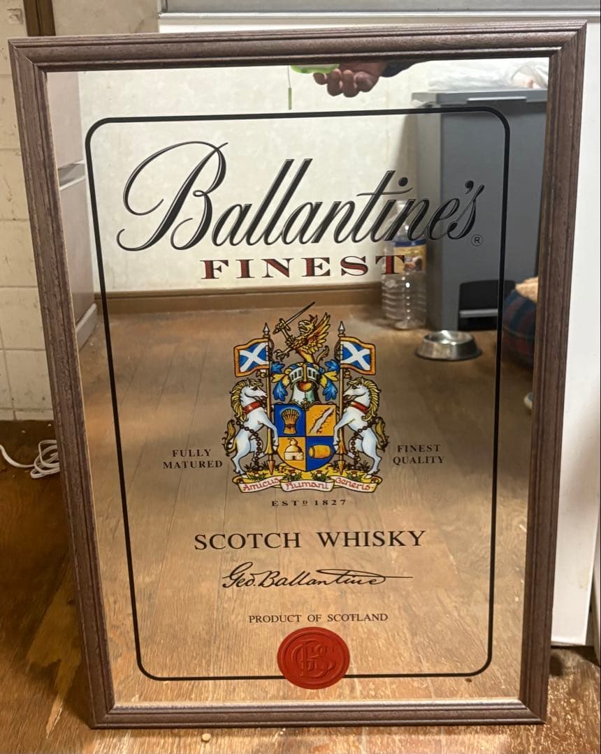 パブミラーBallantine's フレーム付きミラー