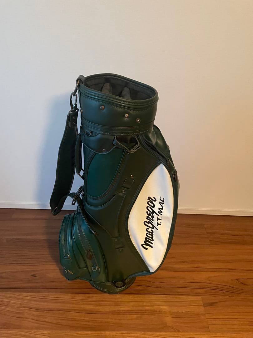 MacGregor 緑色キャディバッグ・本間製シューズバッグ付き