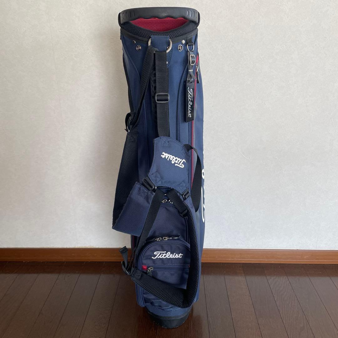 Titleist スタンド軽量キャディバック ネイビー /レッドキャディバッグ