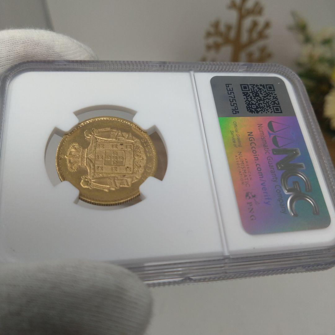 NGC-MS61 金貨 ポルトガル 5000レイス 1889 ルイス1世