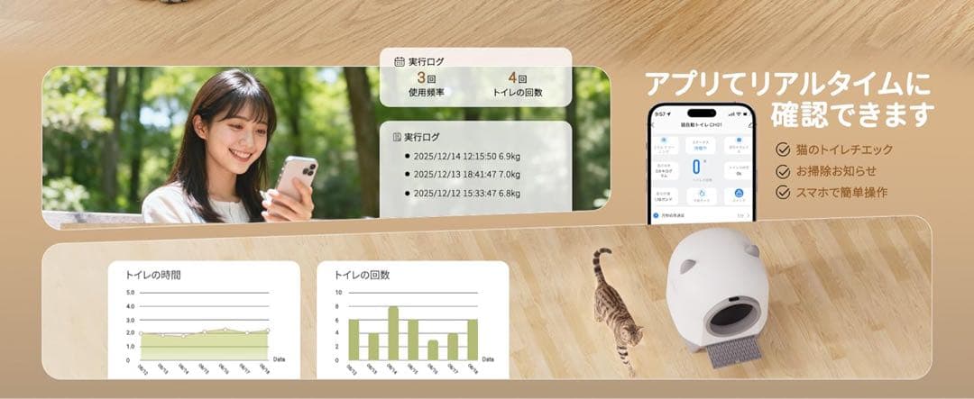 猫 トイレ 自動トイレ 全自動猫トイレ 【飛散防止＆強力消臭】