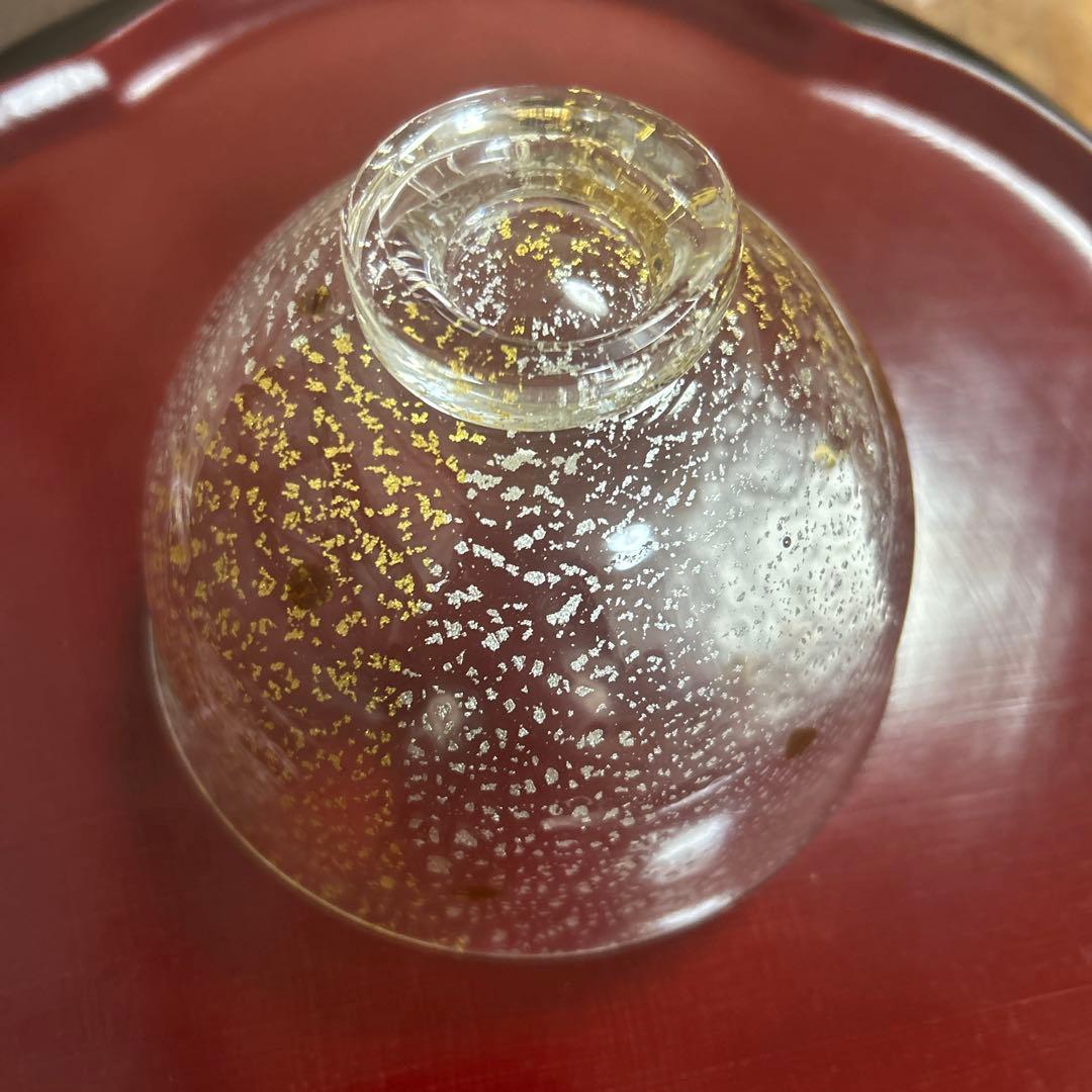 作家　ガラス作家　堀口幸子　金箔琥珀散 玻璃茶碗　茶道　抹茶椀