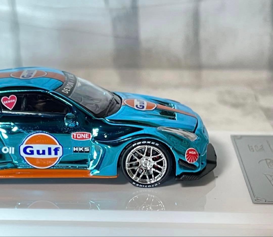 スカイライン GTR R35 RR 1/64 ミニカーGulf