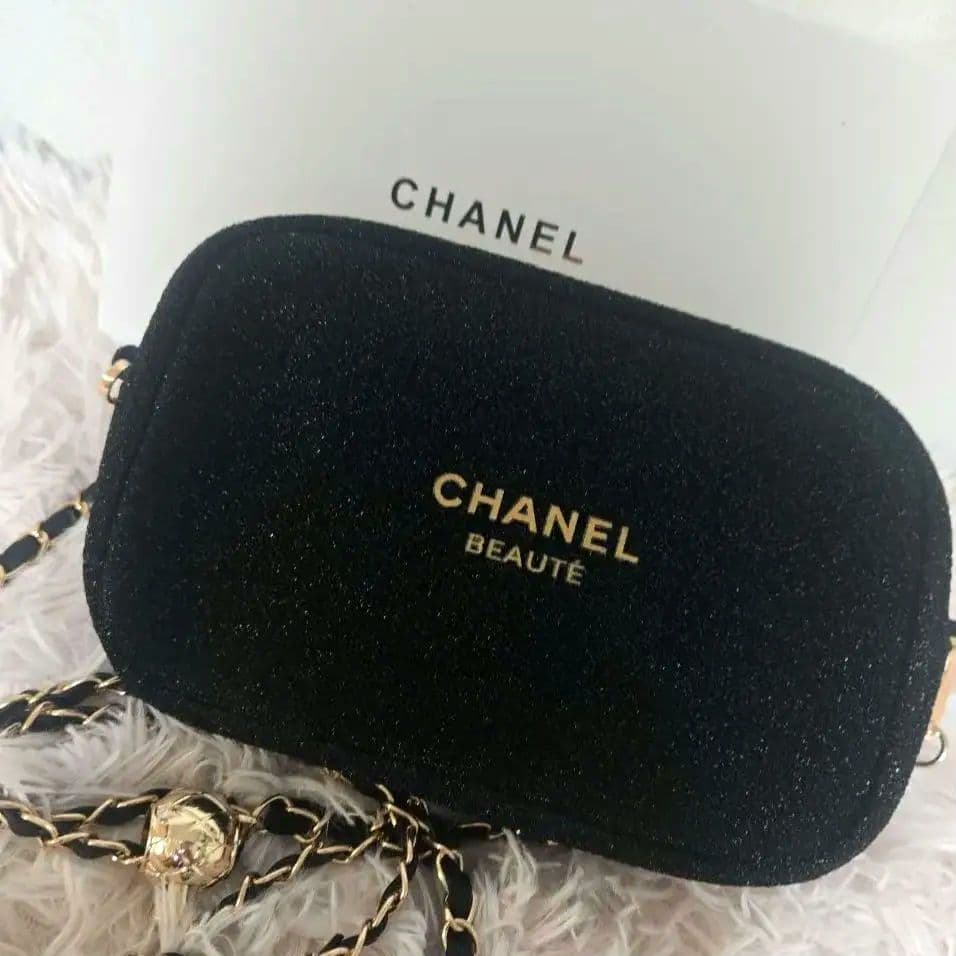 新品 CHANEL ノベルティ チェーン付きポーチ ショルダーバッグ ラメ入り