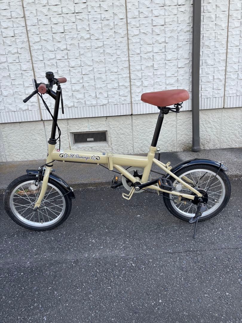 折りたたみ自転車 ベージュ