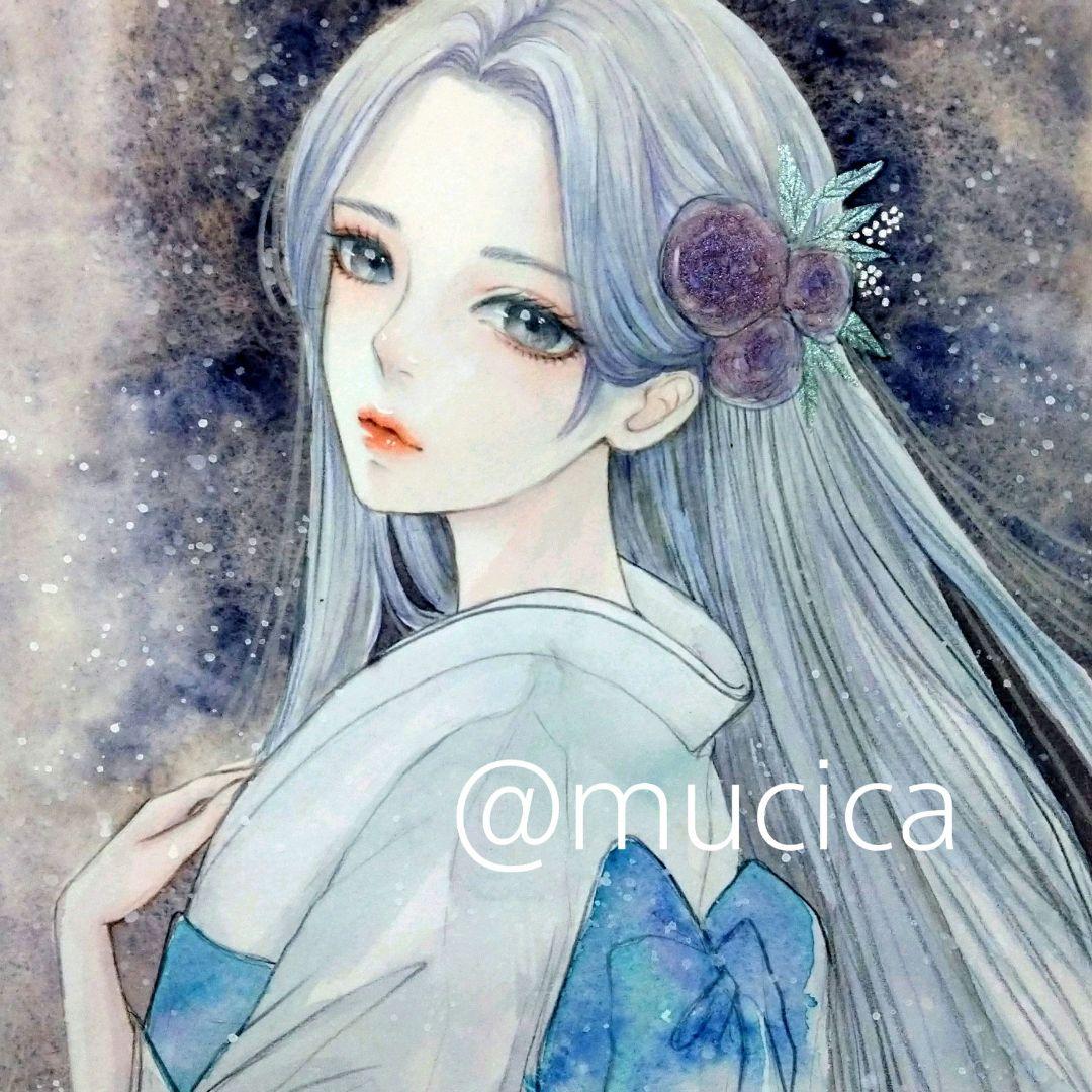 肉筆原画　手描きイラスト　26120　絵画　オリジナル　アナログ　水彩画