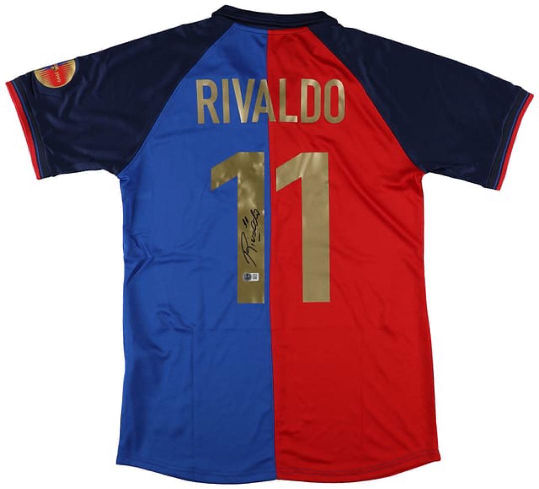 Rivaldo サイン入り Barcelona ユニフォーム ベケット鑑定済