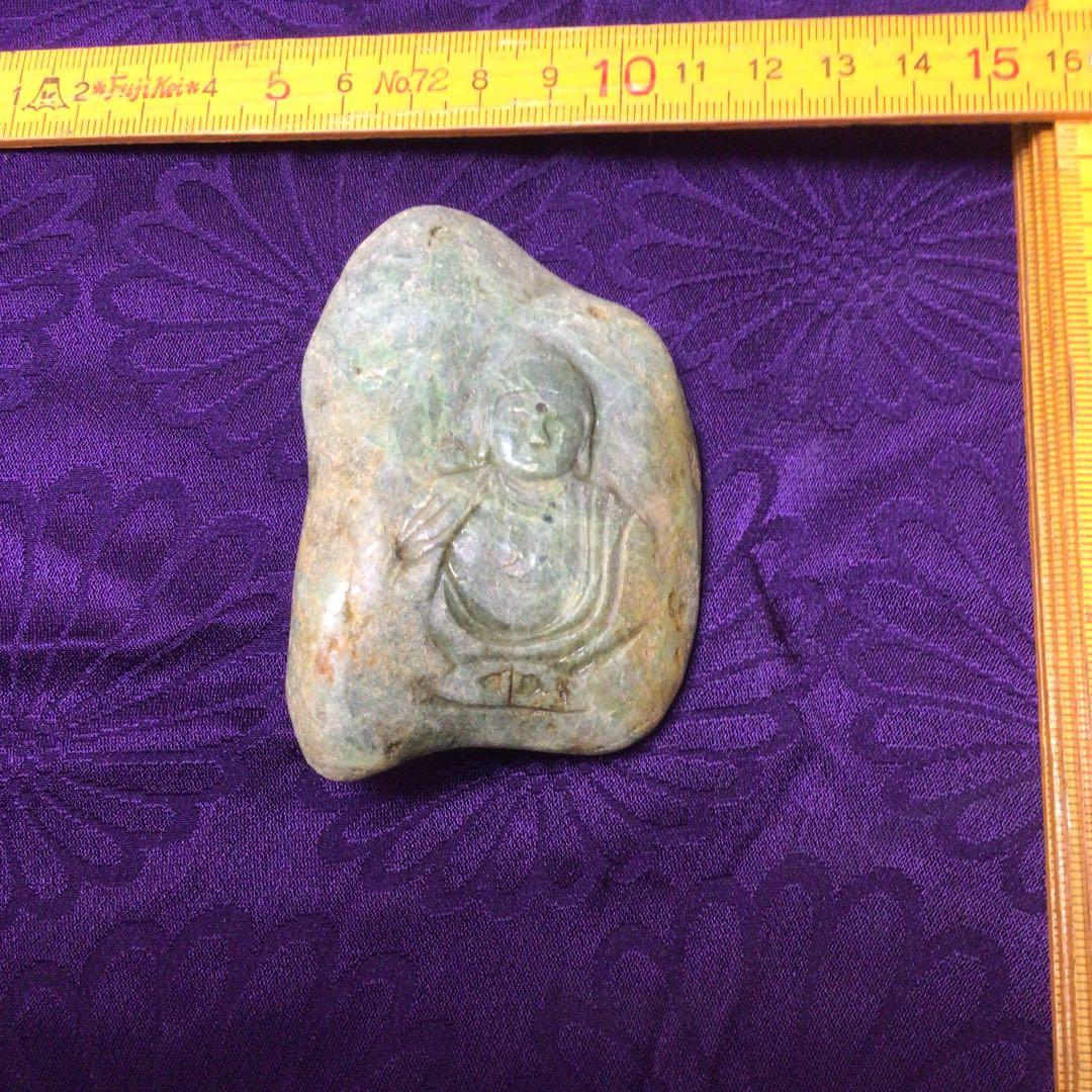 国産糸魚川翡翠阿弥陀仏座像刻石　国産ヒスイ　翡翠