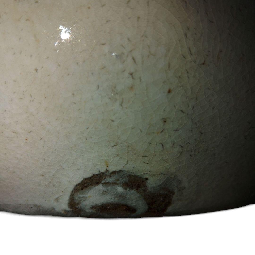 越後太丘焼　希少　瓢箪文手焙　金継ぎ　明治民窯　織部釉