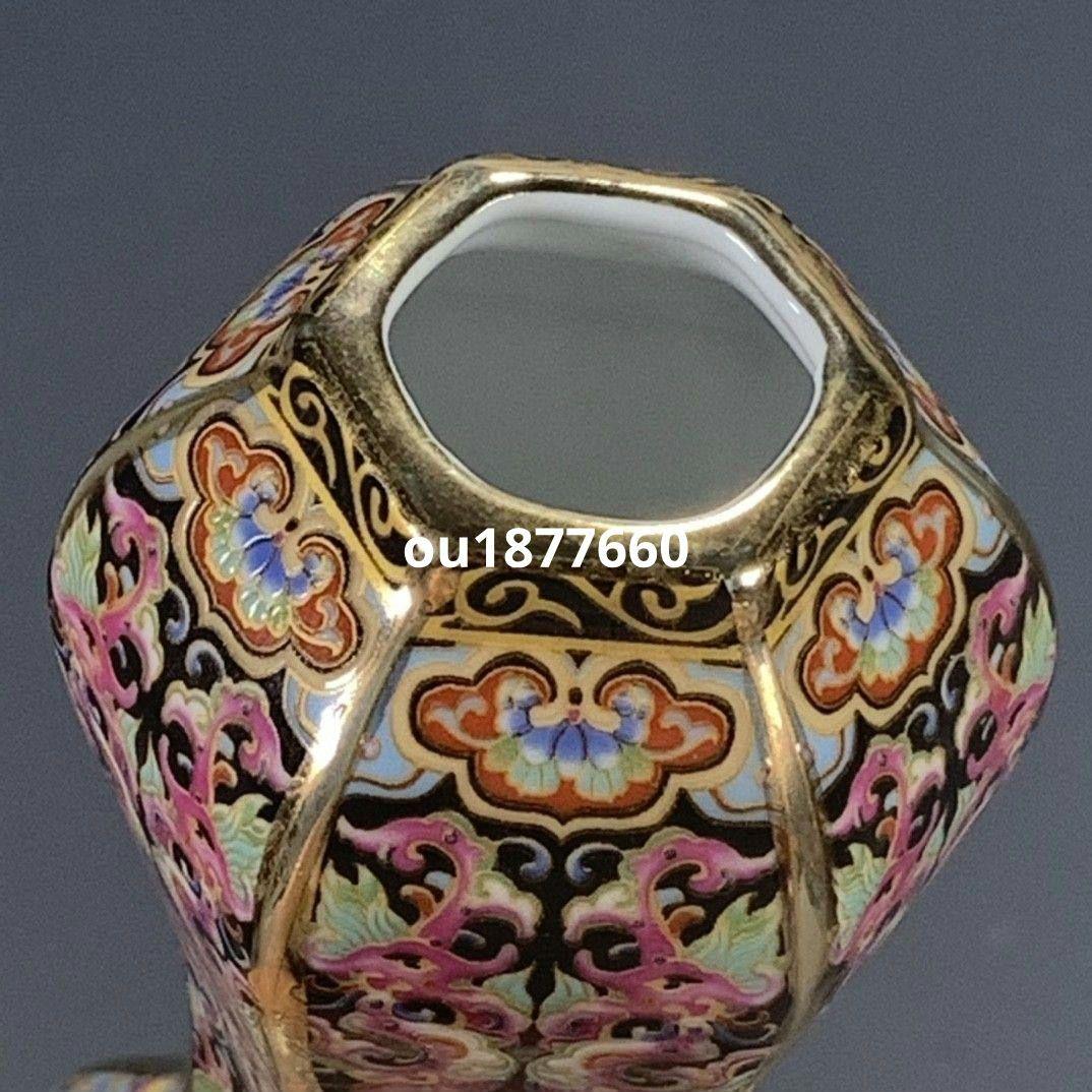 パステル琺瑯彩蒔花蒜頭瓶 景徳鎮 陶磁器 装飾品 現代工芸品 美術品 置物