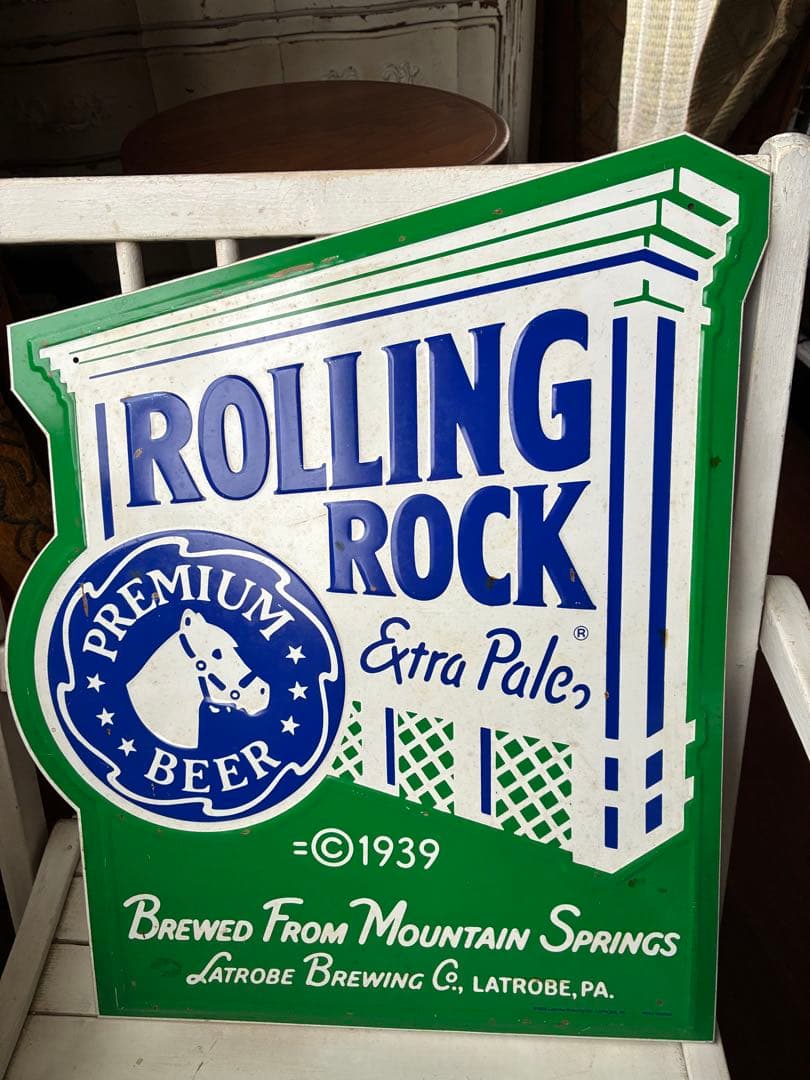 アンティーク　サイン　プレート　看板　ROLLING ROCK ビール　アメリカ