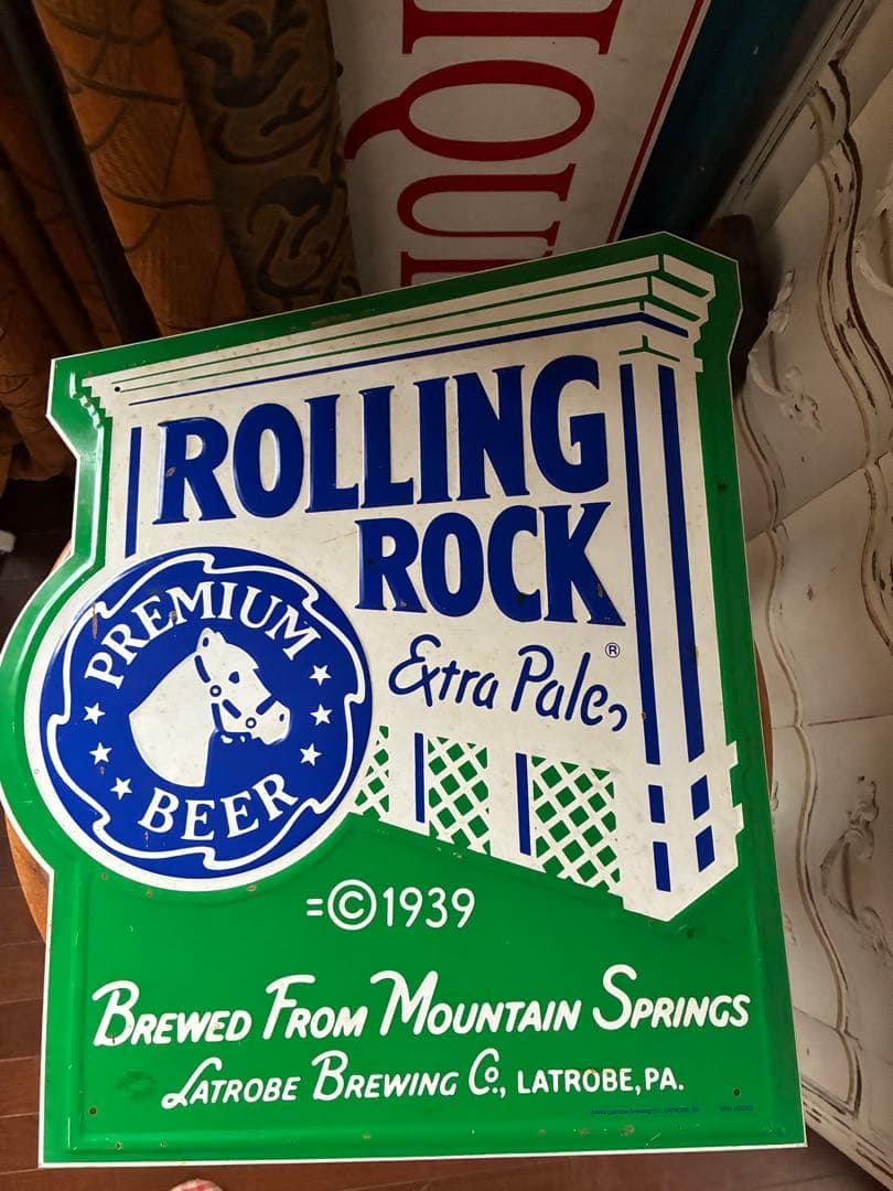 アンティーク　サイン　プレート　看板　ROLLING ROCK ビール　アメリカ