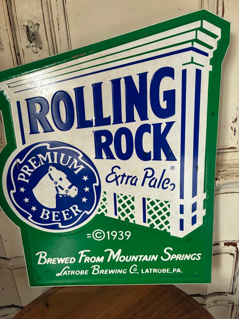 アンティーク　サイン　プレート　看板　ROLLING ROCK ビール　アメリカ