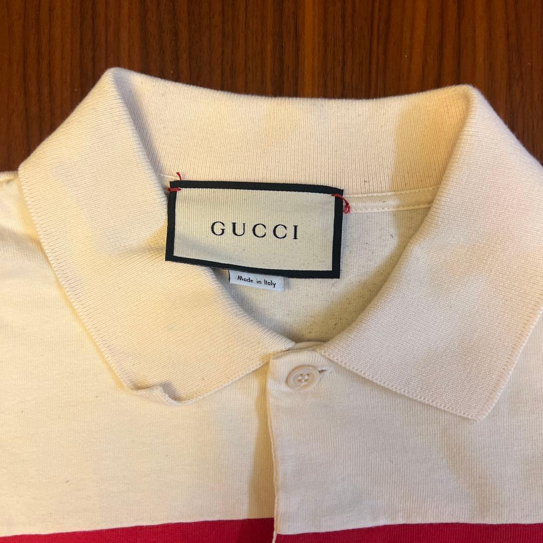 GUCCI ストライプ ポロシャツ 長袖　S