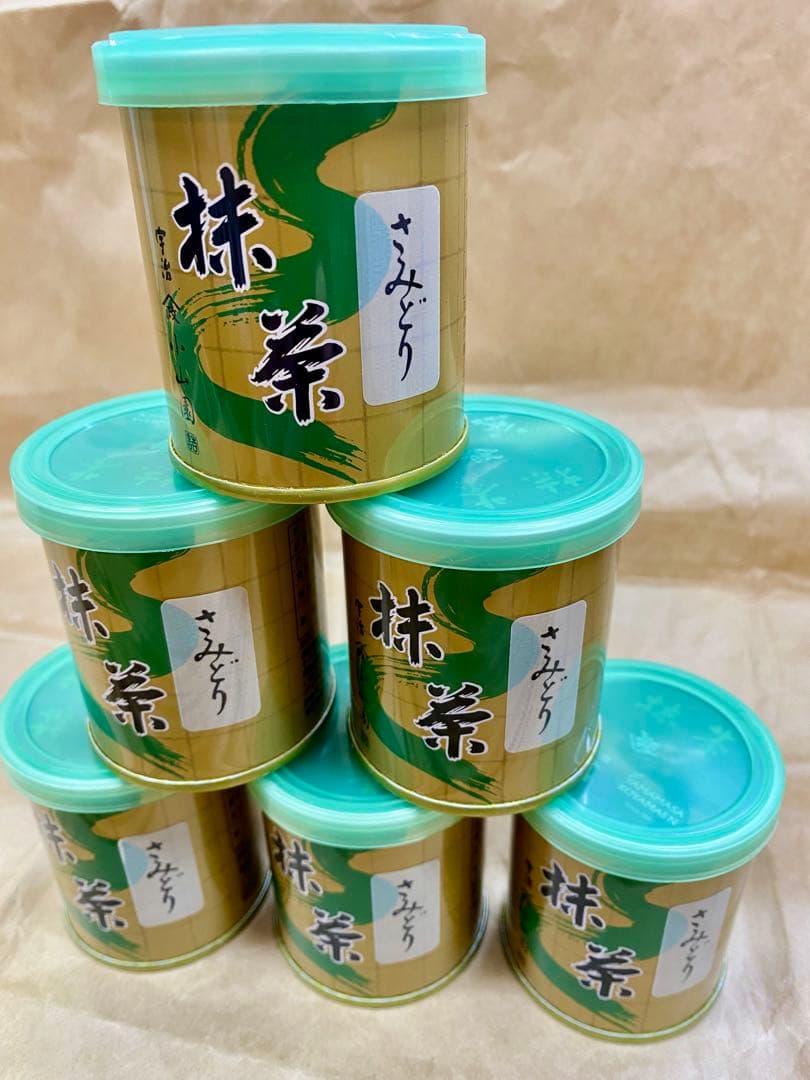 京都宇治抹茶　山政小山園　さみどり30g ×6缶セット MATCHAPOWDER