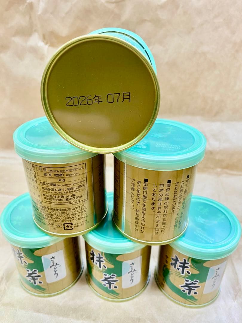 京都宇治抹茶　山政小山園　さみどり30g ×6缶セット MATCHAPOWDER