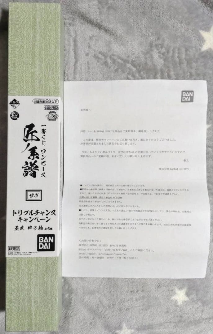一番くじ ワンピース 匠ノ系譜 トリプルチャンスキャンペーン 墨式 掛け軸 サボ