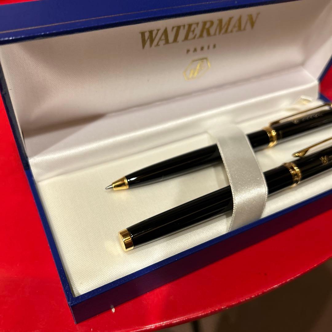 WATERMAN 万年筆　ボールペンセット　黒金フジテレビ