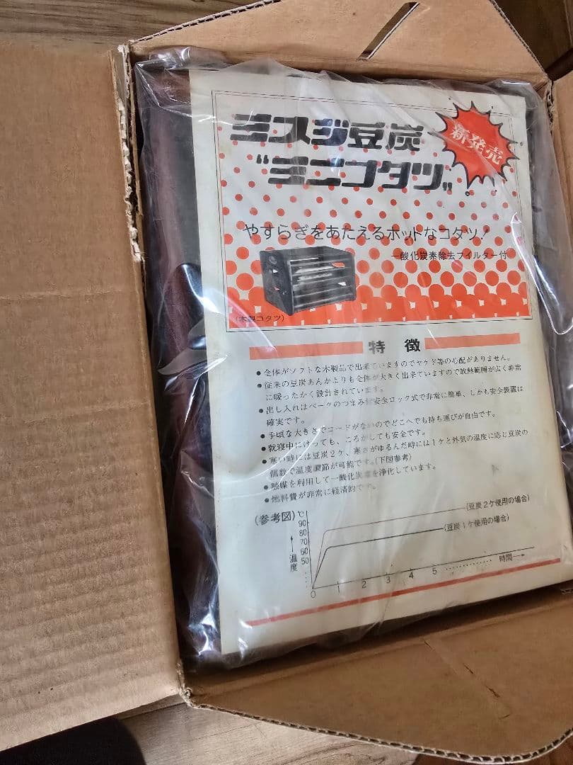 昭和レトロ　ミスジ豆炭　ミニこたつ　新品未使用！　暖房　練炭