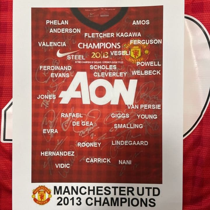 MANCHESTER UTD2013CHAMPIONS記念サイン入りユニホーム