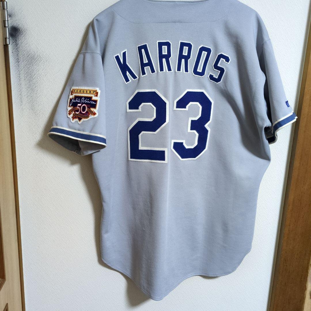 ロサンゼルス・ドジャース KARROS 95年？ジャッキーロビンソンパッチ付き