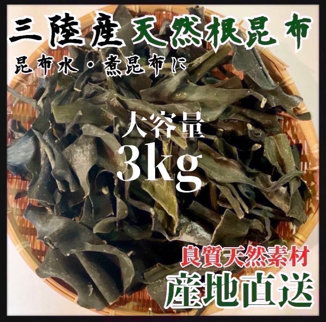 【岩手県産】乾燥根昆布　3kg 粘り強い　昆布茶　希少部位　煮物に最適