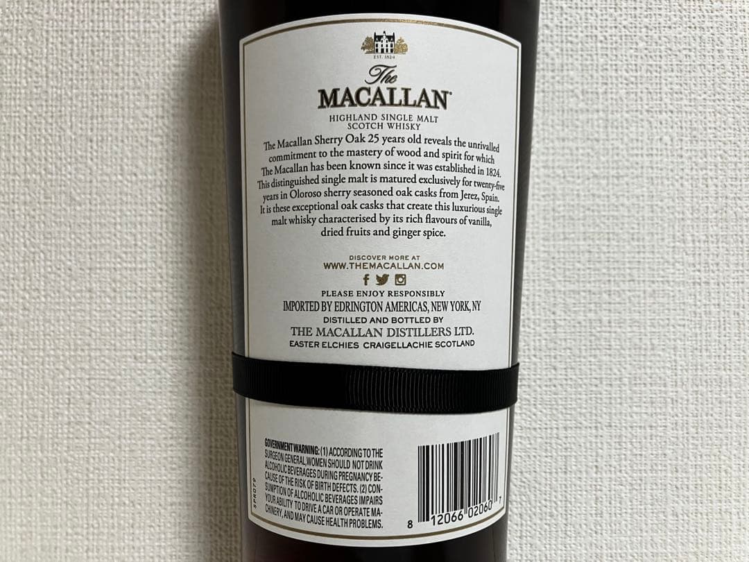 2019年 アメリカ版 ザマッカラン25年 未開封 ウィスキー 750ml