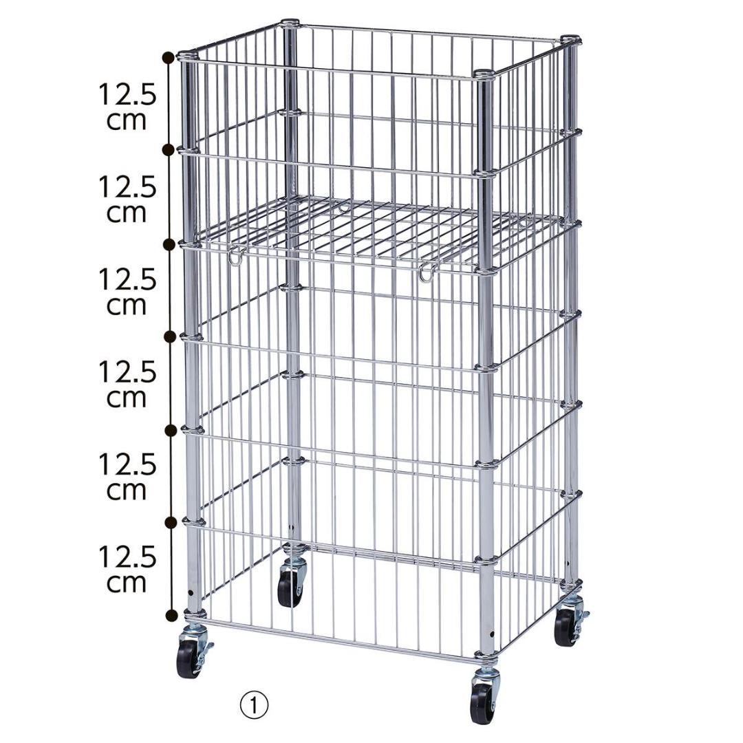 新品■簡単折り畳みワゴン60×35cmクローム色キャスター付SALE品販売業務用
