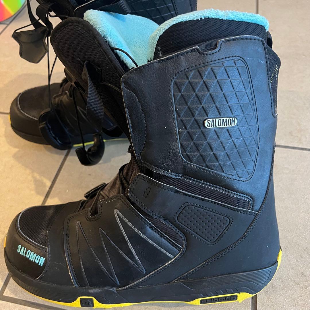 SALOMON スノーボードブーツ ブラック ブルー イエロー