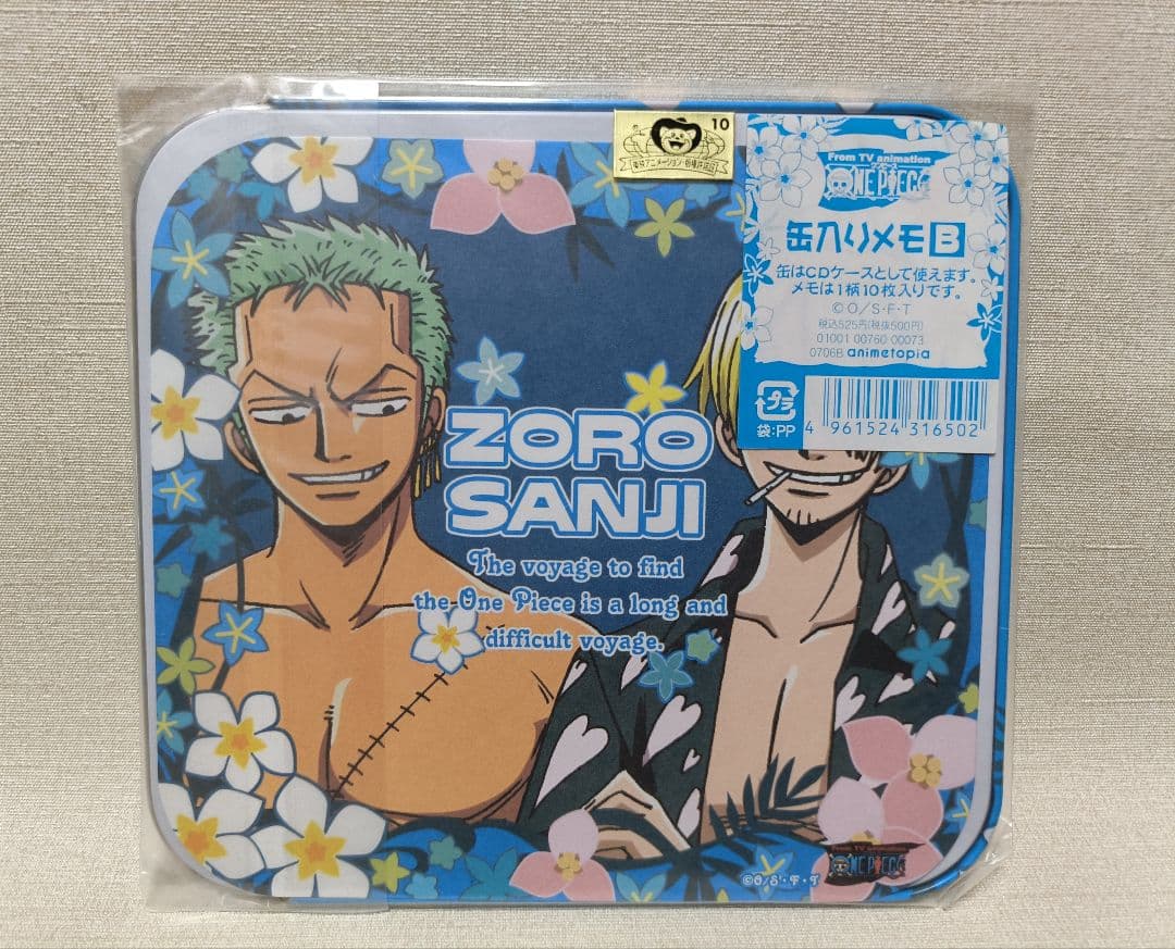 ONE PIECE 缶入りメモ B ゾロ＆サンジ