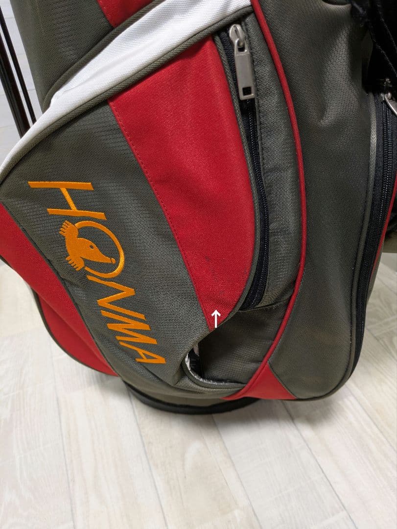 HONMA キャディバッグ スタンド付き レッド✕スモーキーグリーン