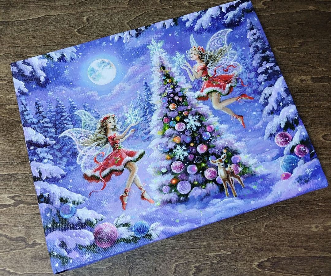 n*y様 【Fairy Christmas】アクリル画 F3 風景画 絵画