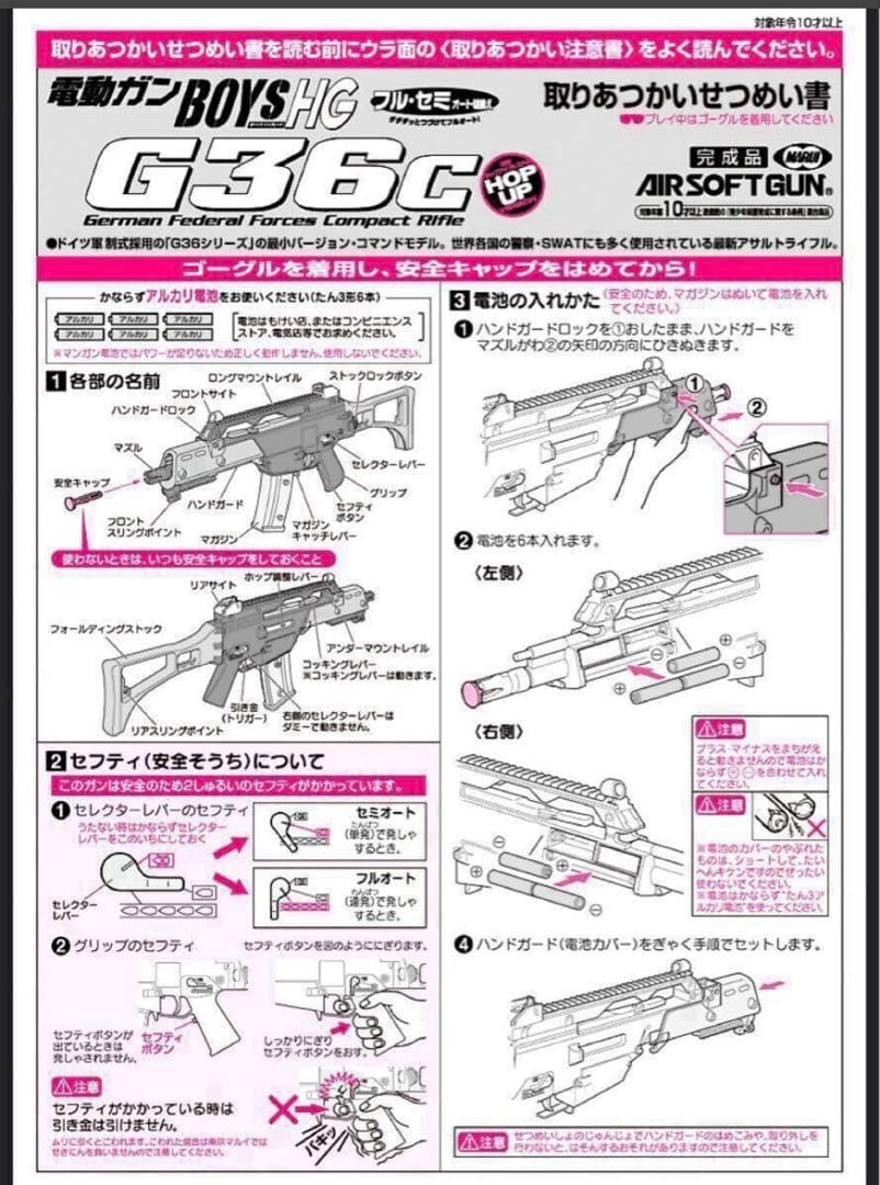 未使用　東京マルイ カスタム品　H&K G36C ボーイズ　金属ピニオンギア