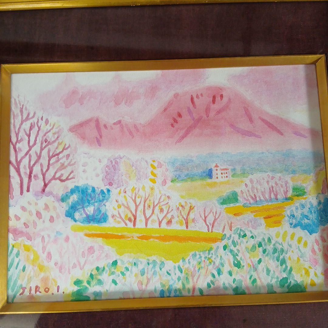 画人五十嵐二郎　軽井沢風景　額入り