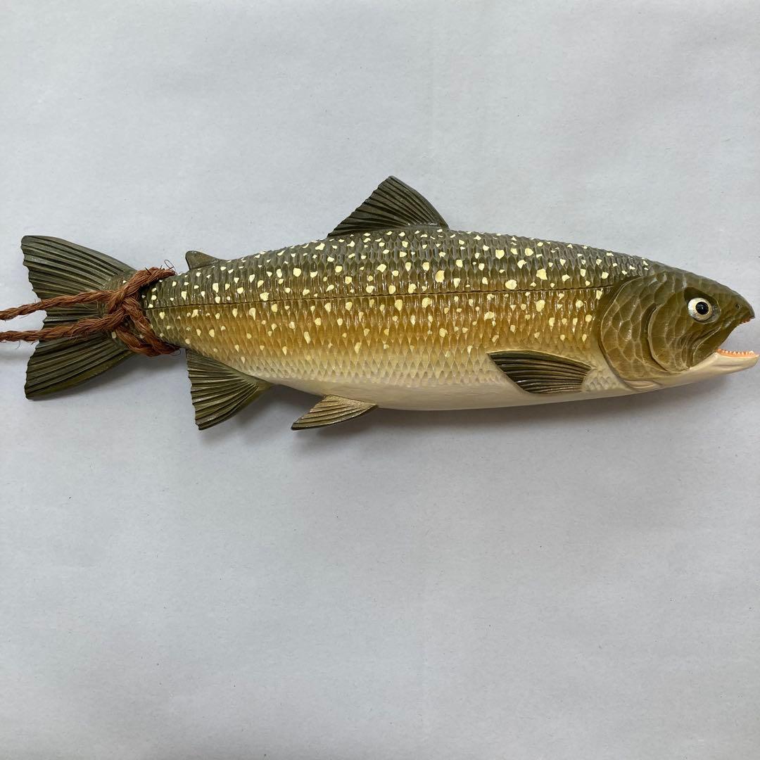 木彫　魚　アメマス