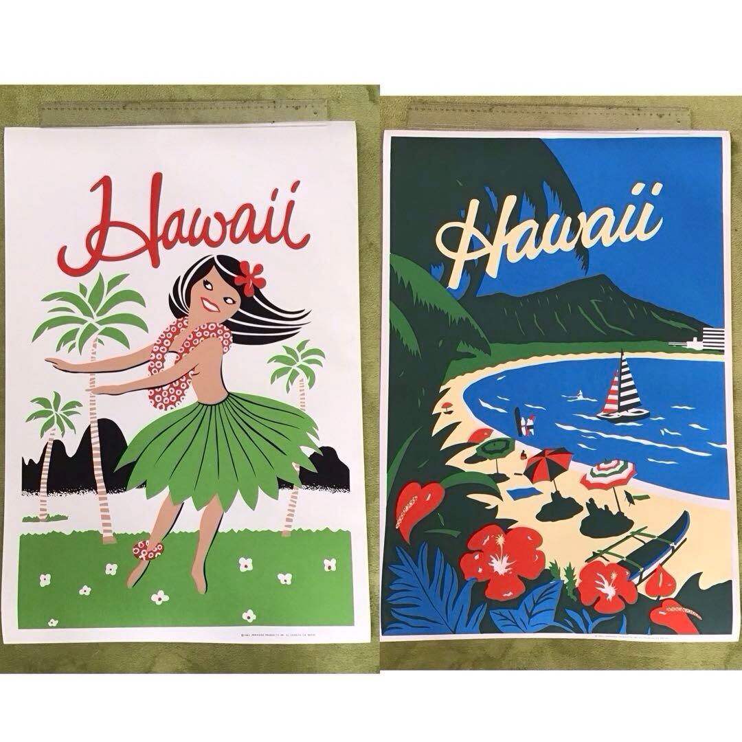 ビンテージ ハワイアン ポスター シルクスクリーン 2枚セット Hawaii