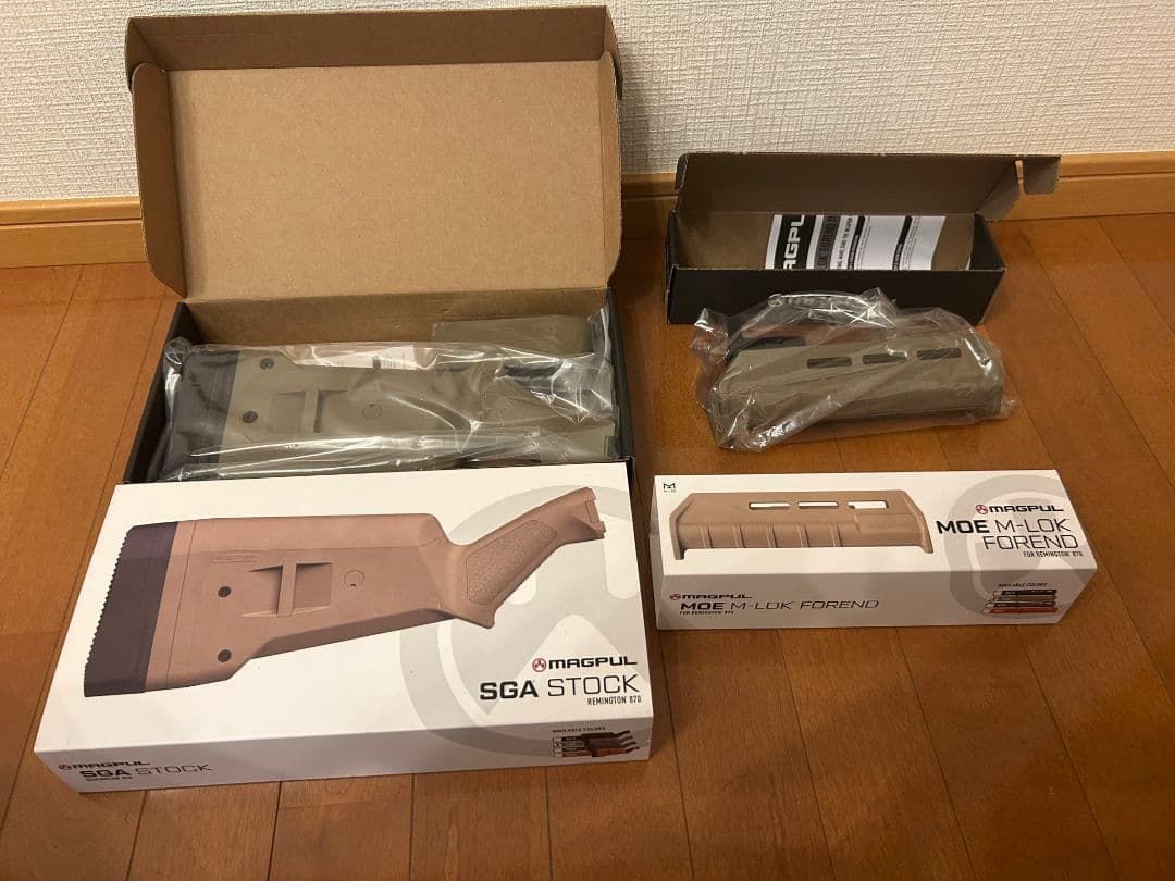 実物　レミントンM870用　マグプル SGAストック & フォアエンド 実銃対応