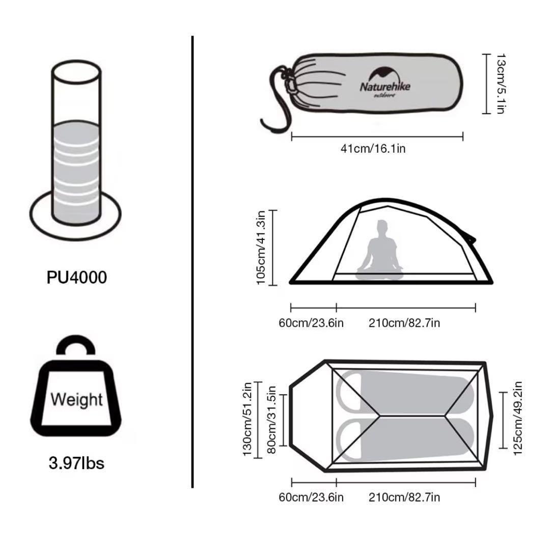 Naturehike Cloud UP 2 超軽量 2人用 1人用 テント
