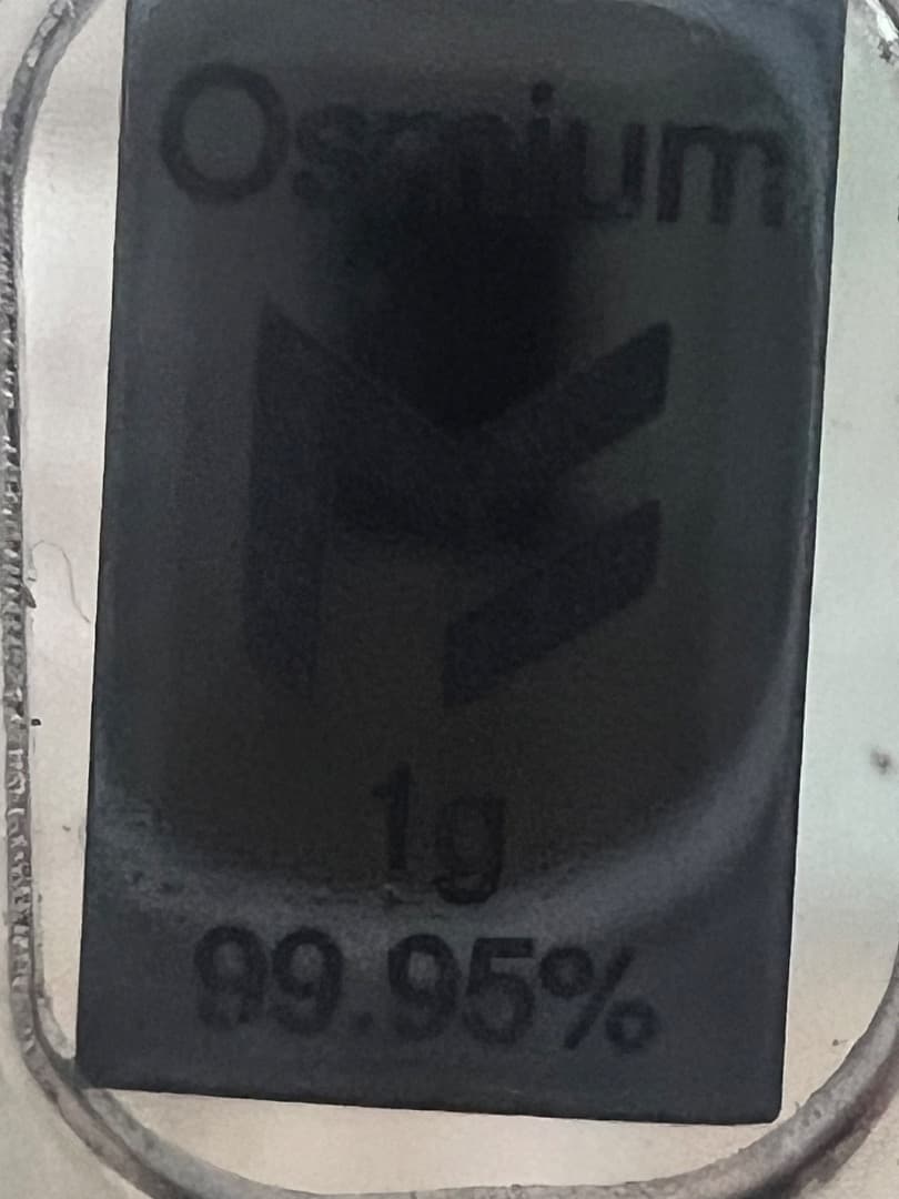 39/66 原子番号76 Os オスミウム 1g 99.95% Osmium