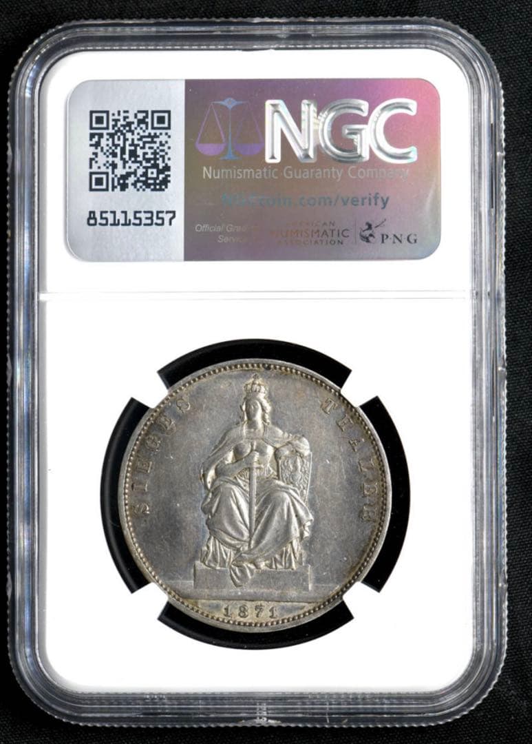 NGC AU D ドイツ 1871-A ターラー銀貨 普仏戦争勝利