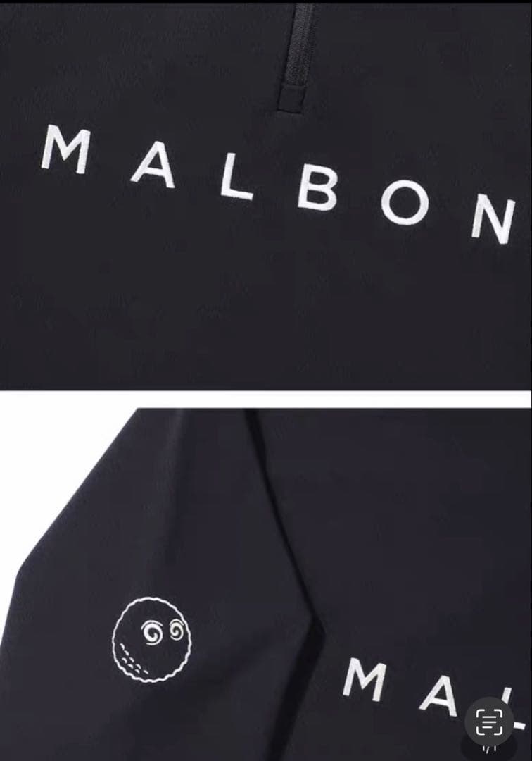 黒　L 新品　マルボンゴルフ MALBON GOLF 　ハーフジップ