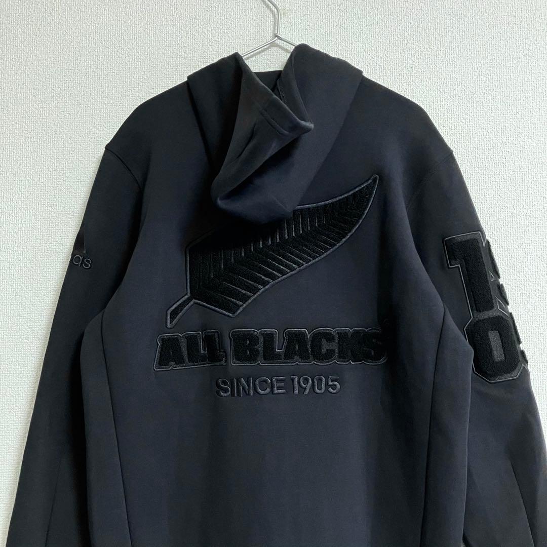 極美品　adidas オールブラックス フルジップ パーカー 2XL ブラック