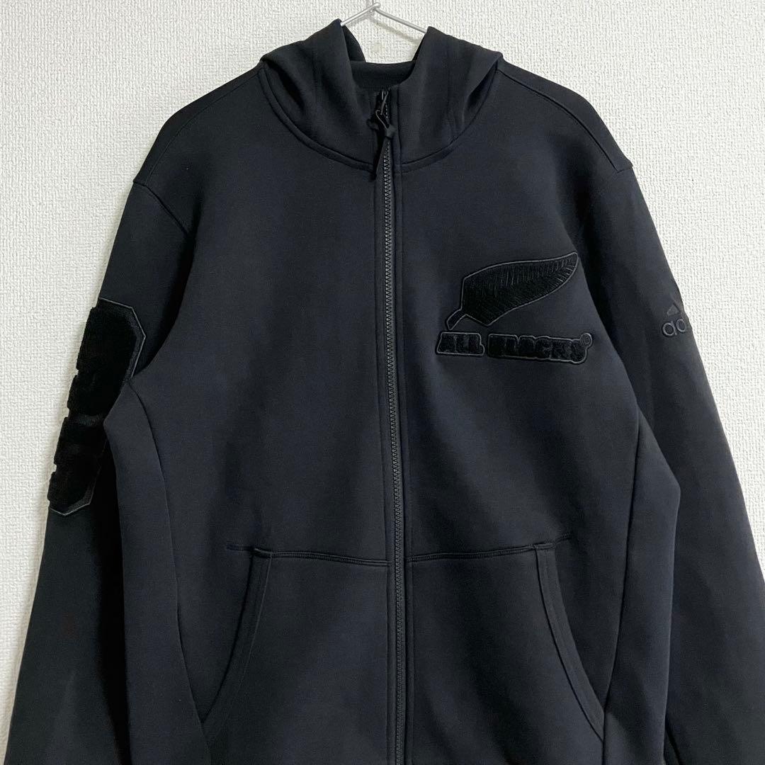 極美品　adidas オールブラックス フルジップ パーカー 2XL ブラック