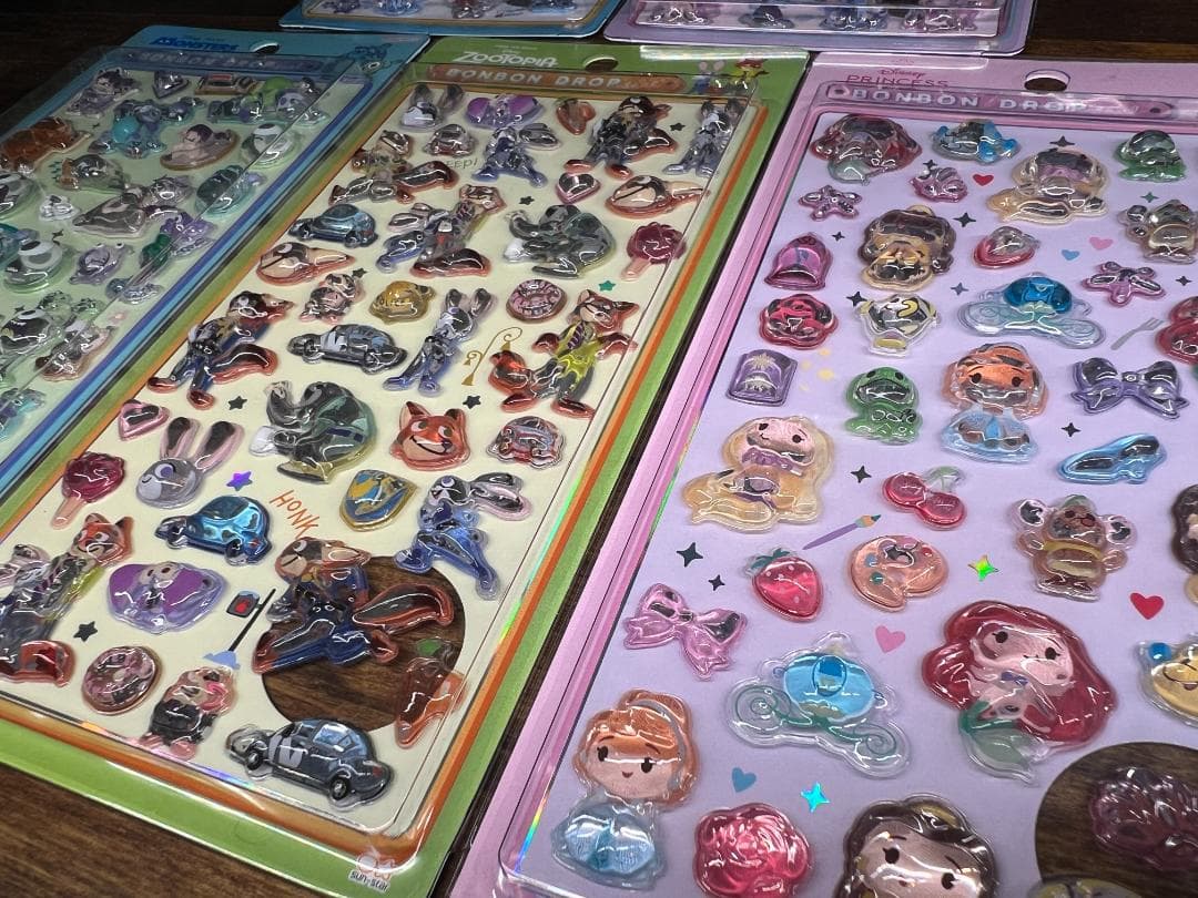 国内正規　ディズニー　ボンボンドロップシール　プリンセス　ズートピア　スティッチ