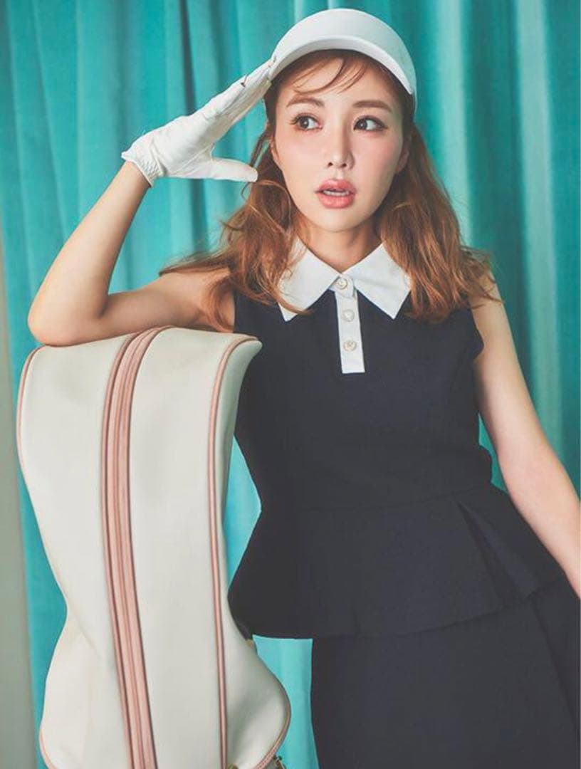 【格安】eimy golf setup ツイードペプラム　セットアップ【完売品】