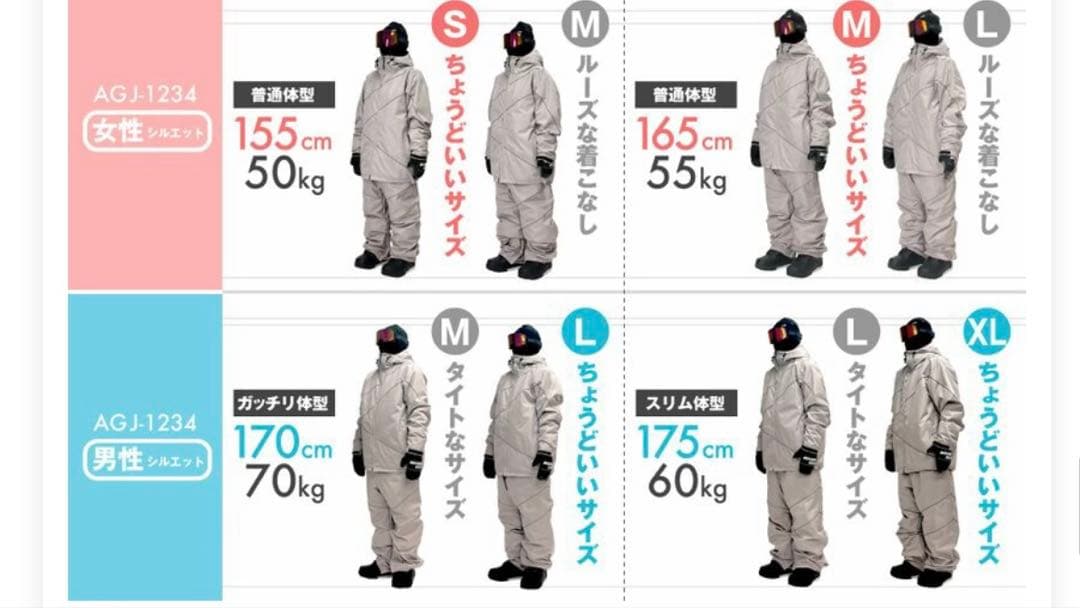 アッシュグリーム スノボウェア 上(L)下(M)